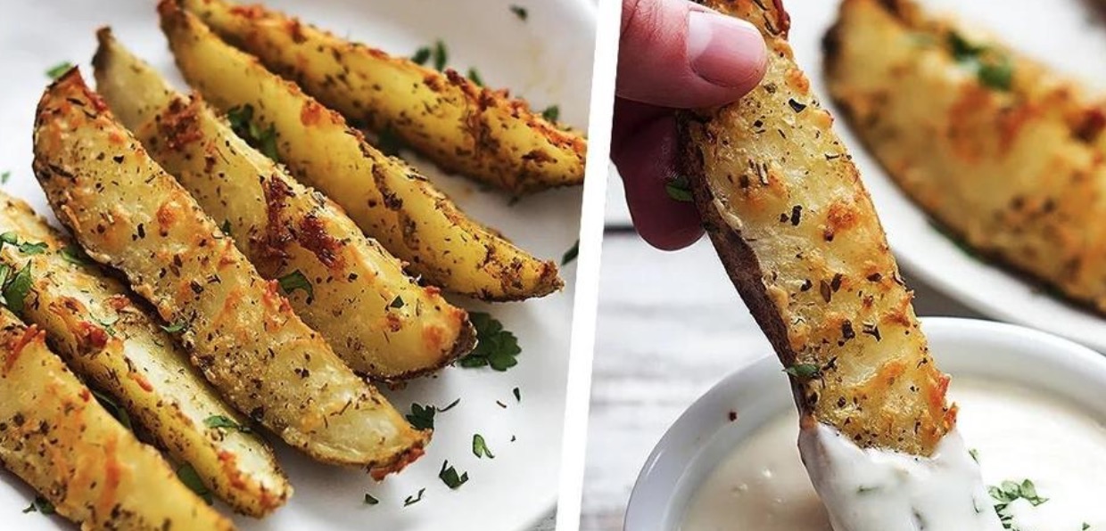 Deliciosa receta de Papas al horno con ajo y parmesano